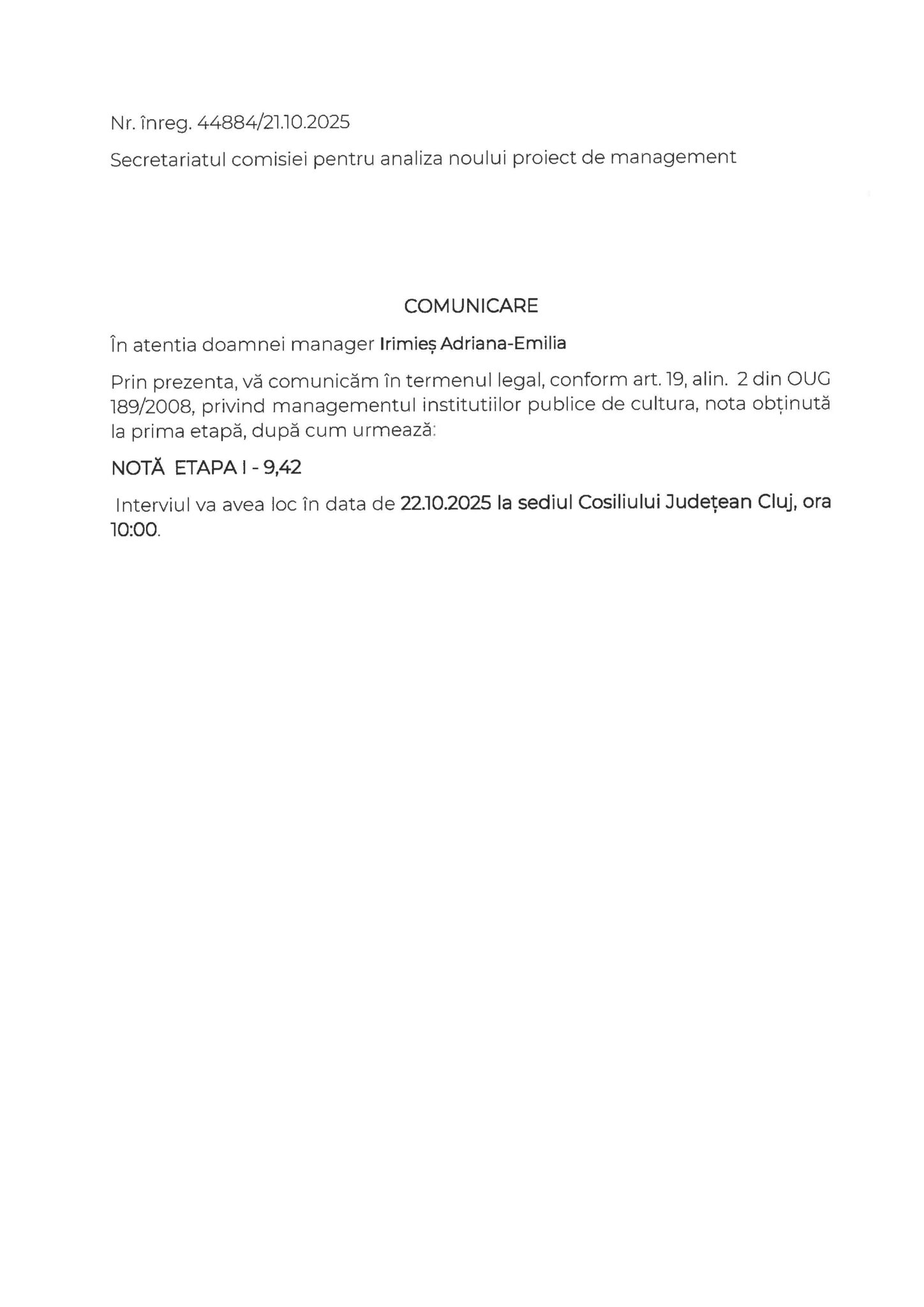 COMUNICARE « TRADITII CLUJENE